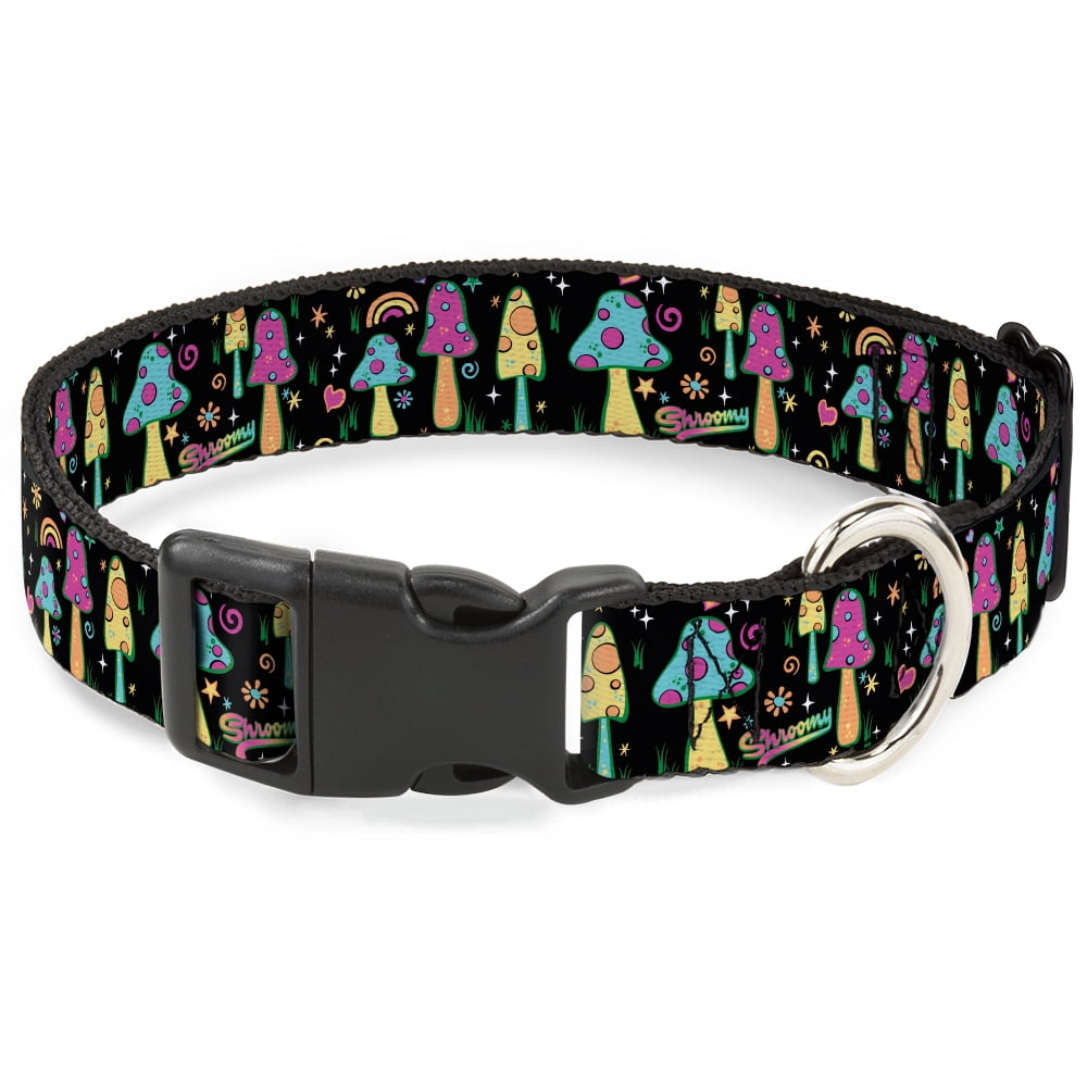 Buckle-Down Pet Collar, Dog Collar Plastic Buckle, Mushroom Shroomy ...