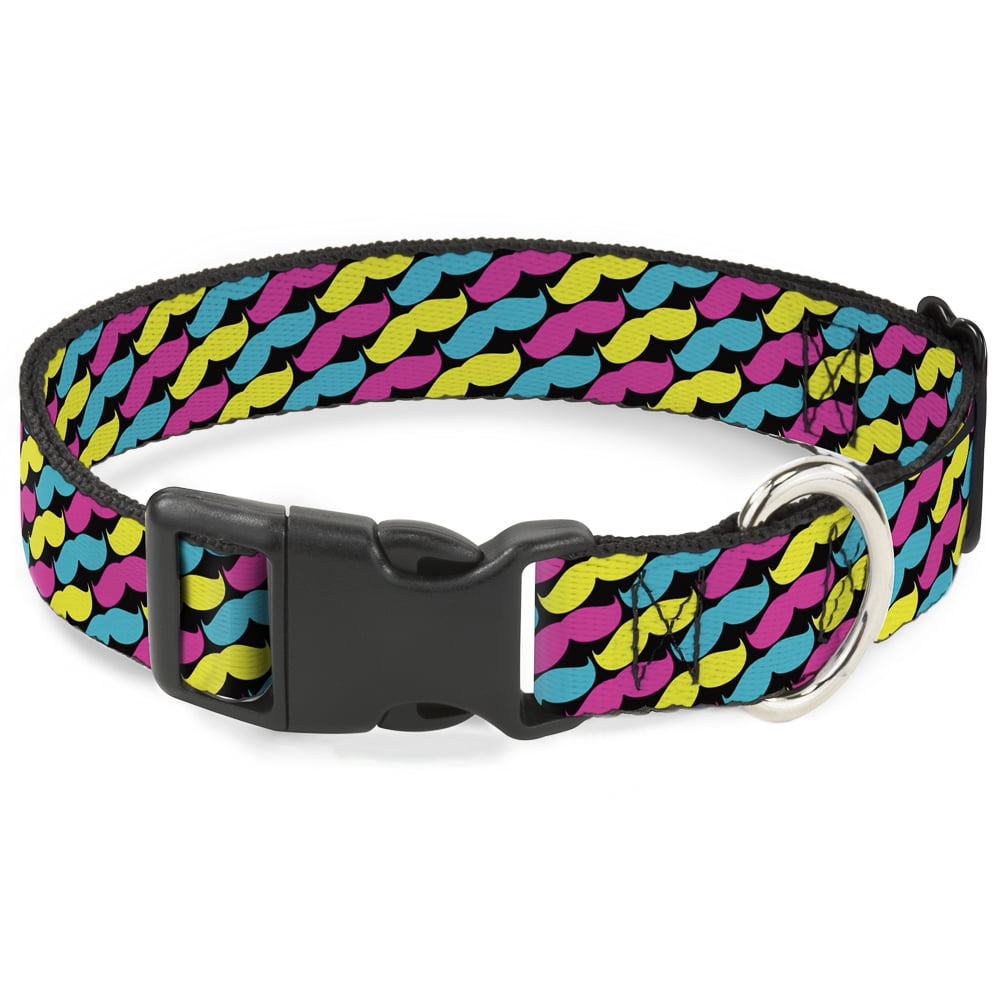 Buckle-Down Pet Collar, Dog Collar Plastic Buckle, Mustache Monogram ...