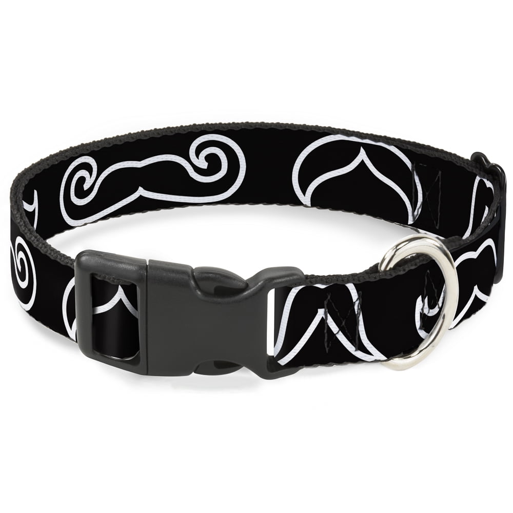 Buckle-Down Pet Collar, Dog Collar Plastic Buckle, Mustache Outlines ...