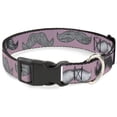 Buckle-Down Pet Collar, Dog Collar Plastic Buckle, Mustaches Pink ...