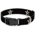 Buckle-Down Pet Collar, Dog Collar Plastic Buckle, Nautical Star Black ...