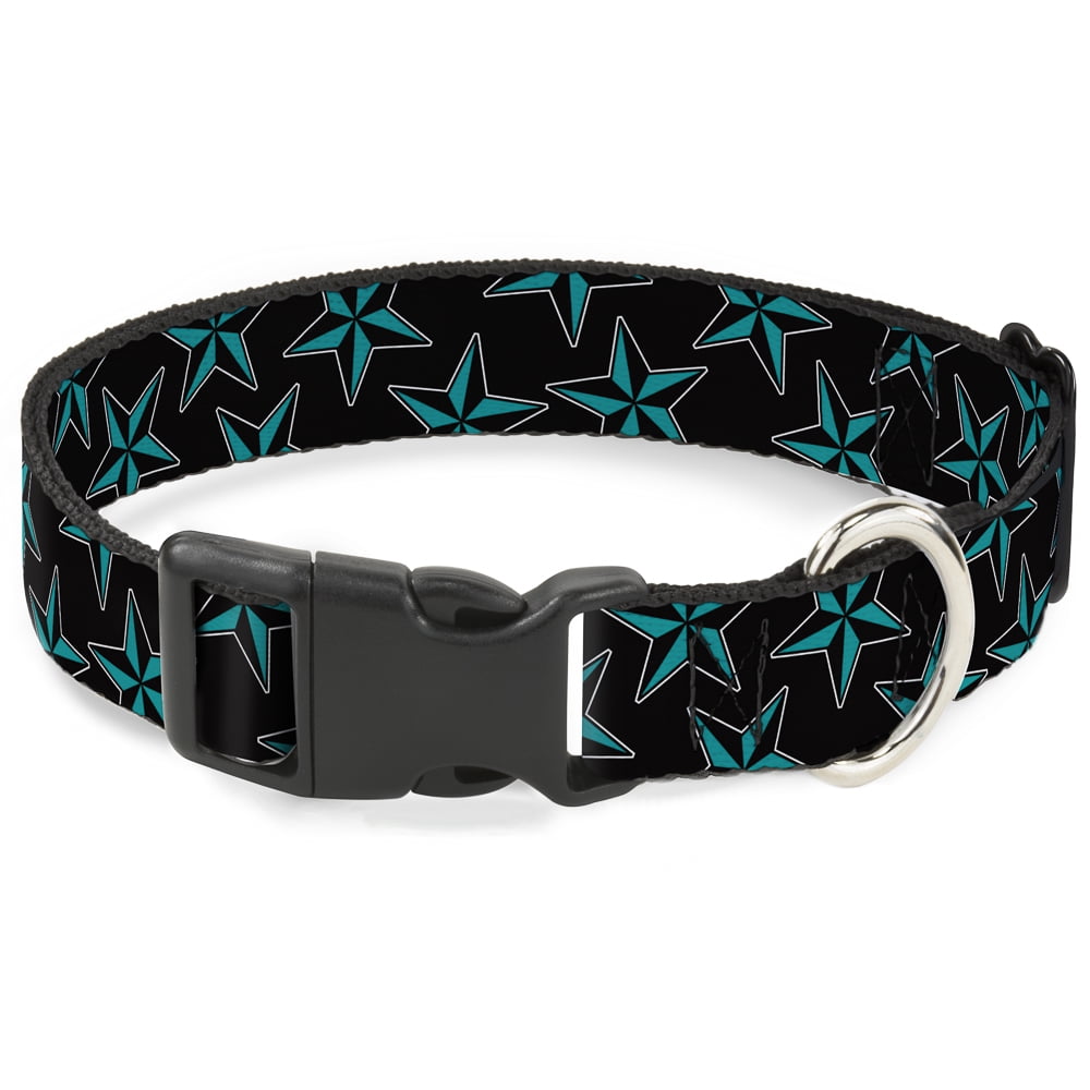 Buckle-Down Pet Collar, Dog Collar Plastic Buckle, Nautical Stars ...