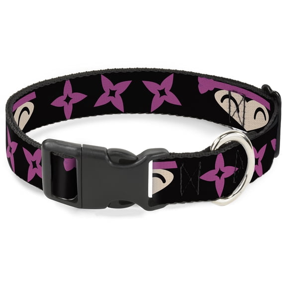 Buckle-Down Pet Collar, Dog Collar Plastic Buckle, Ninja Star Black ...