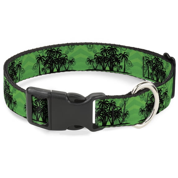 Buckle-Down Pet Collar, Dog Collar Plastic Buckle, Palm Trees Rings ...