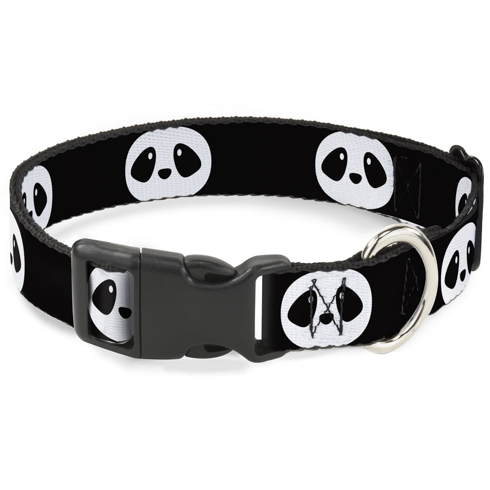 Buckle-Down Pet Collar, Dog Collar Plastic Buckle, Panda Face Black ...