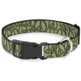 Buckle-Down Pet Collar, Dog Collar Plastic Buckle, Peace Sage Olive, 11 ...