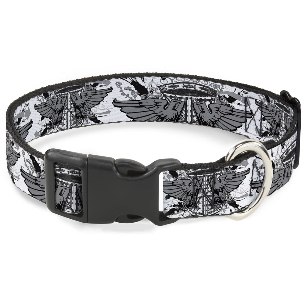 Buckle-Down Pet Collar, Dog Collar Plastic Buckle, Phoenix Shield White ...