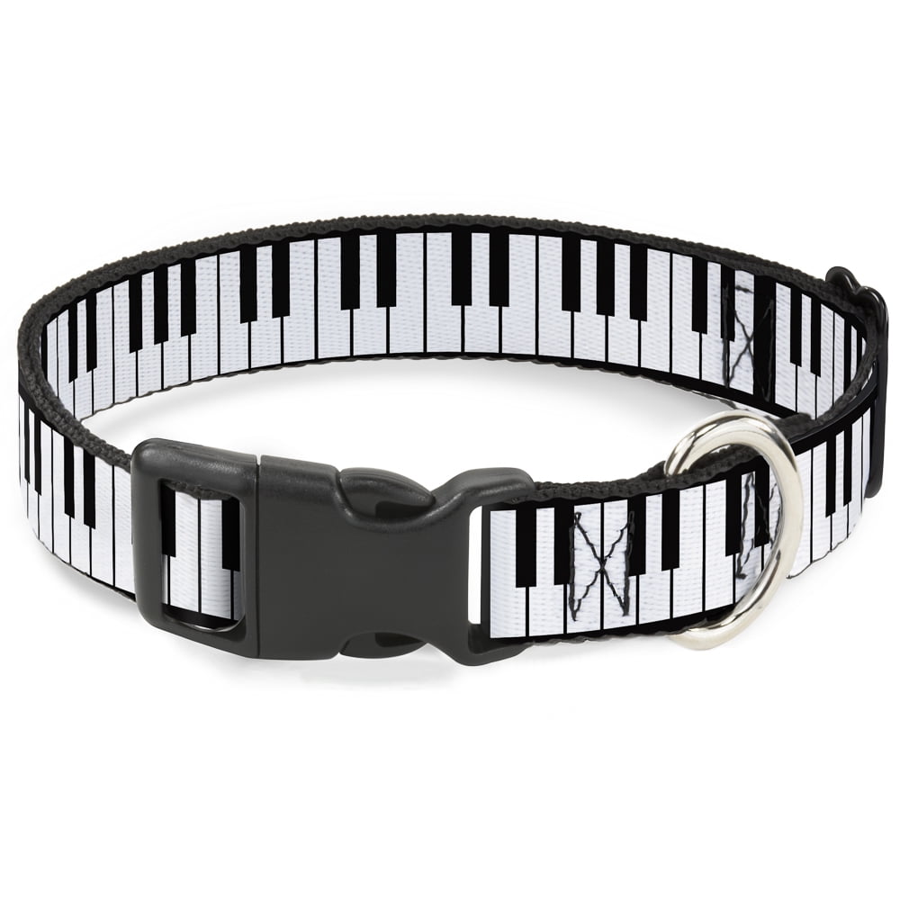 Buckle-Down Pet Collar, Dog Collar Plastic Buckle, Piano Keys, 7 to 8.5 ...