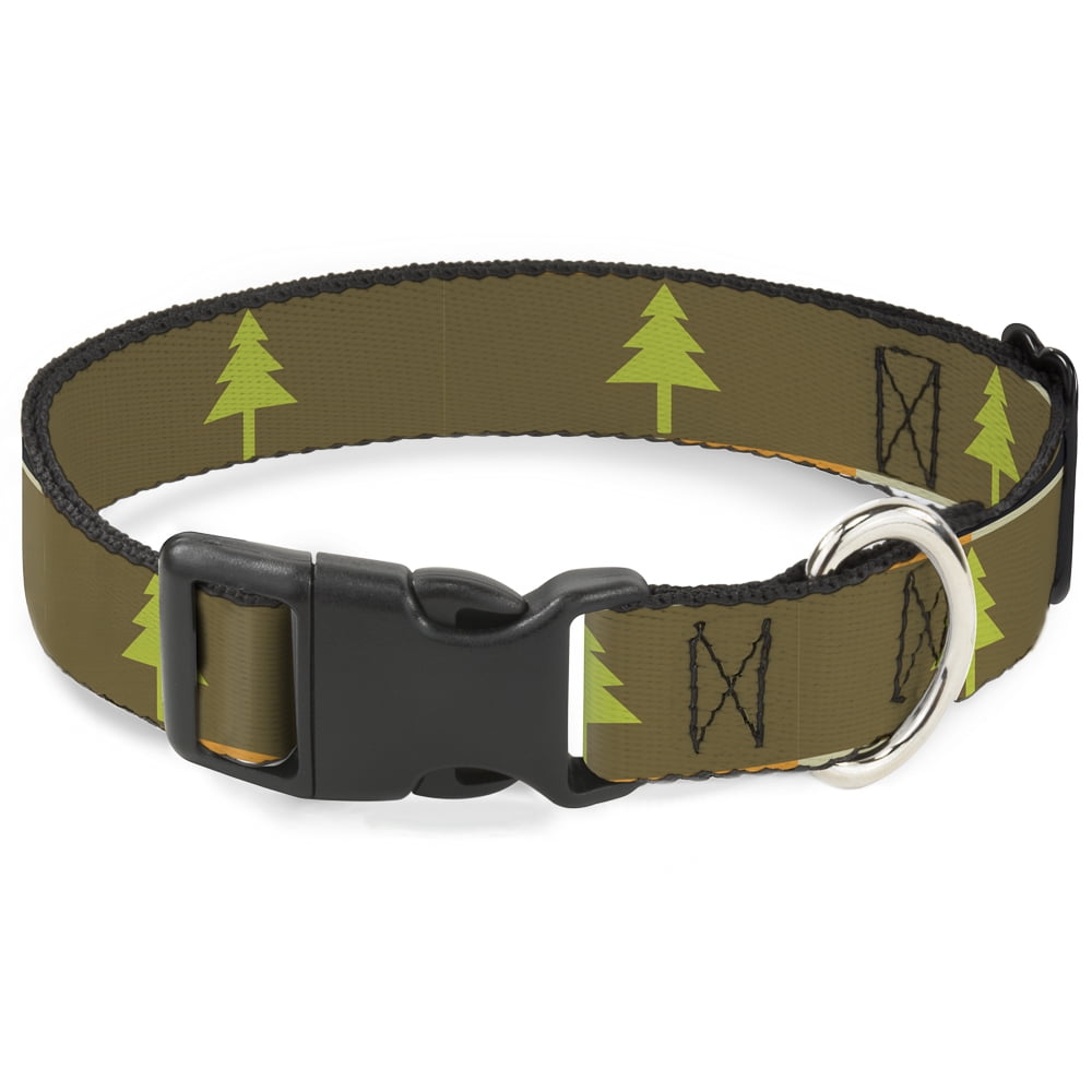 Buckle-Down Pet Collar, Dog Collar Plastic Buckle, Pine Trees Blocks ...