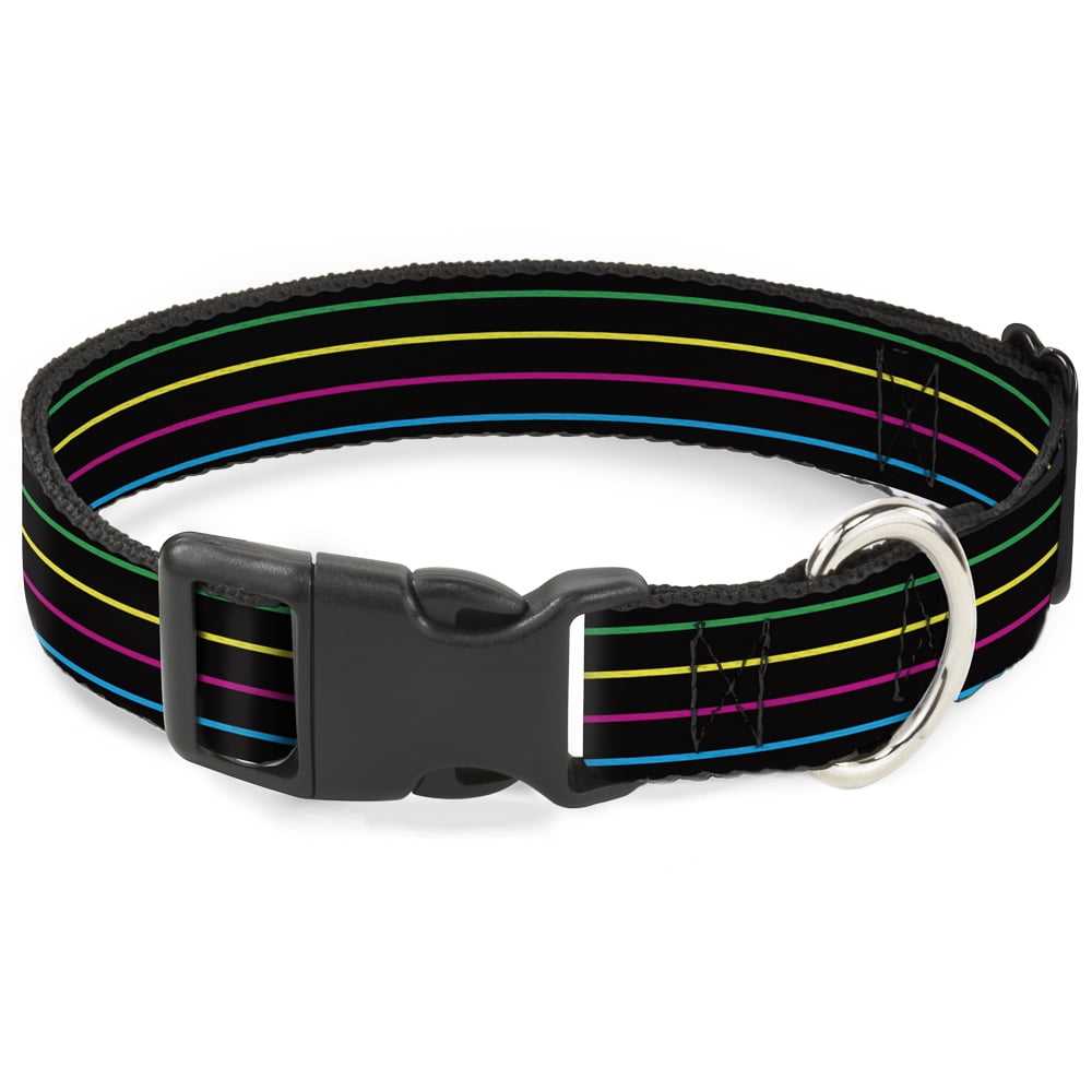 Buckle-Down Pet Collar, Dog Collar Plastic Buckle, Pinstripes Black ...