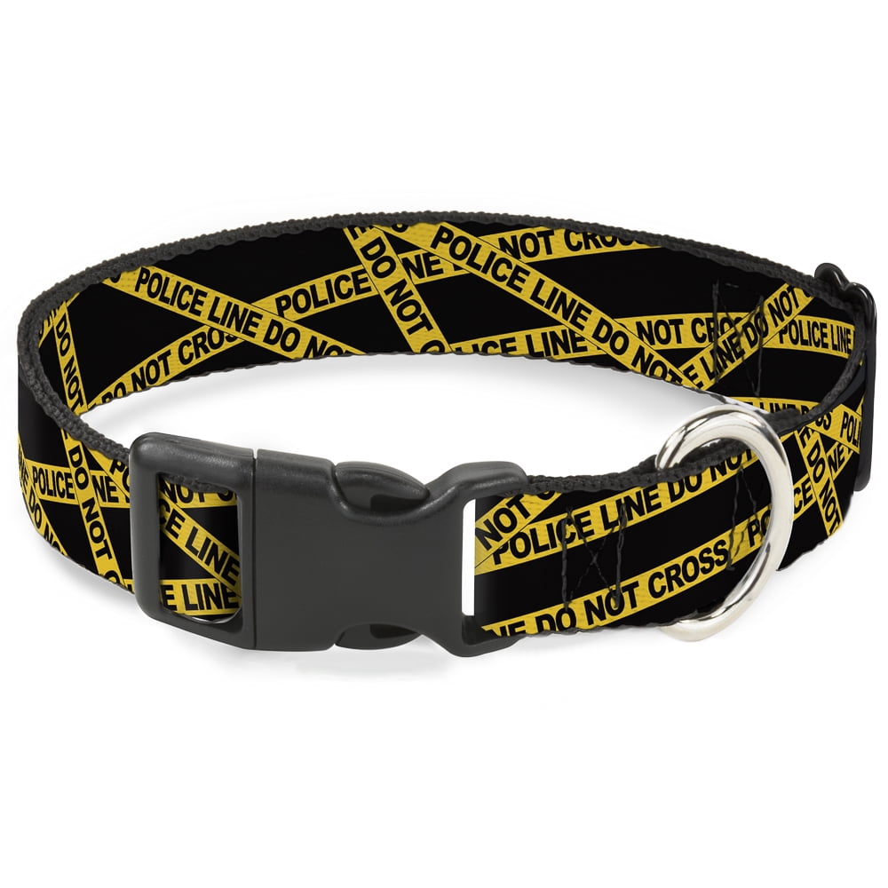 Buckle-Down Pet Collar, Dog Collar Plastic Buckle, Police Line Black ...