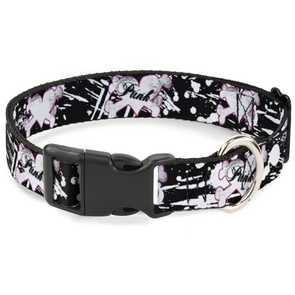 Buckle-Down Pet Collar, Dog Collar Plastic Buckle, Punk Heart Cross ...