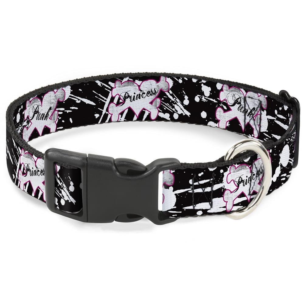 Buckle-Down Pet Collar, Dog Collar Plastic Buckle, Punk Princess Heart ...