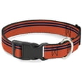 Buckle-Down Pet Collar, Dog Collar Plastic Buckle, Racing Stripe Orange ...