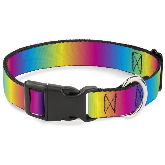 Buckle-Down Pet Collar, Dog Collar Plastic Buckle, Rainbow Ombre, 15 to ...