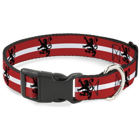 Buckle-Down Pet Collar, Dog Collar Plastic Buckle, Rampant Lion Repeat ...