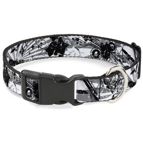 Buckle-Down Pet Collar, Dog Collar Plastic Buckle, Rising Sun White ...