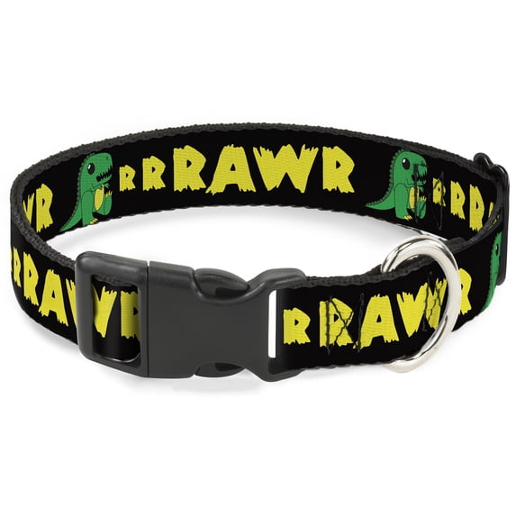 Buckle-Down Pet Collar, Dog Collar Plastic Buckle, Rrrawr Dinosaur ...