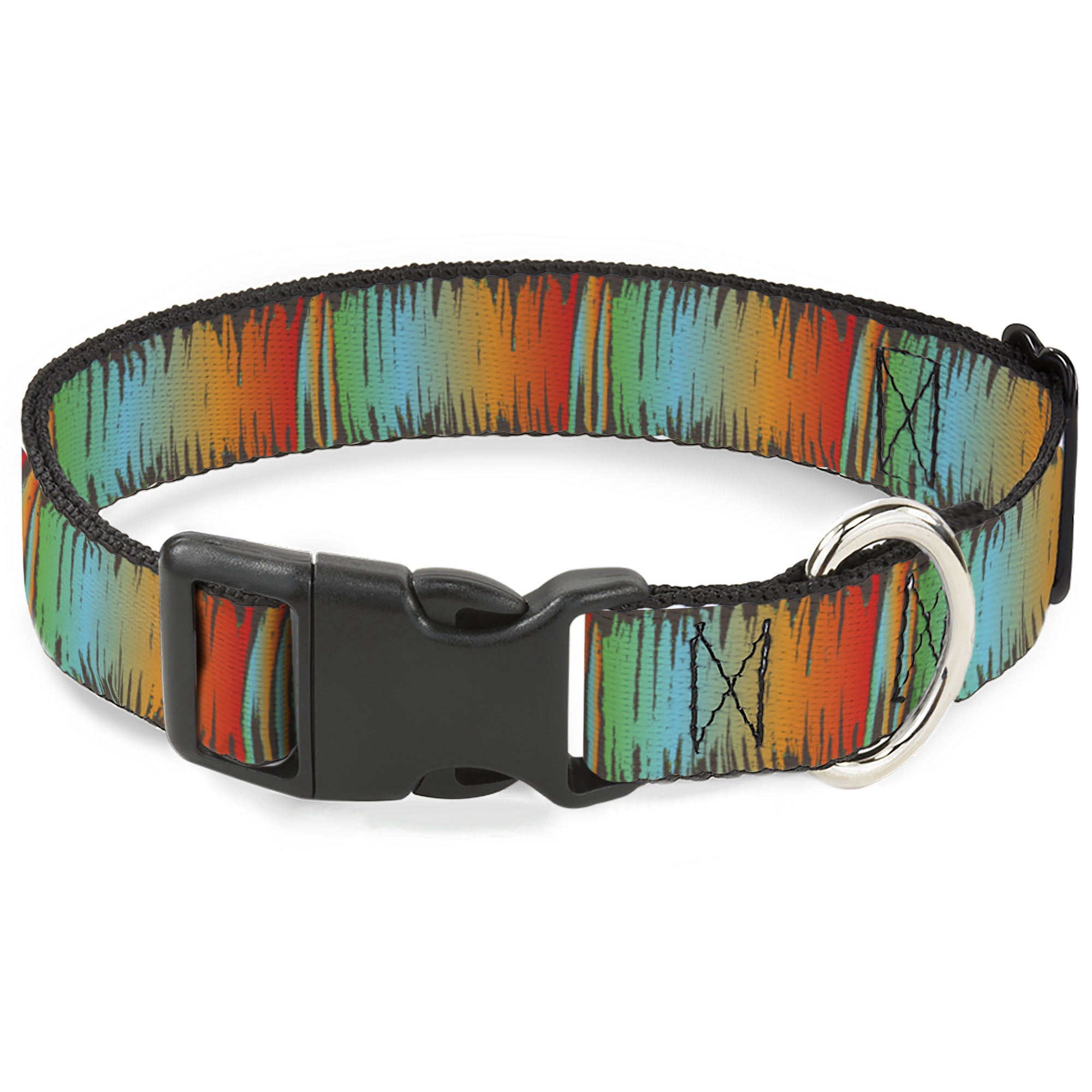 Buckle-Down Pet Collar, Dog Collar Plastic Buckle, Scribble Zarape Fade ...