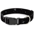 Buckle-Down Pet Collar, Dog Collar Plastic Buckle, Shining Stars Black ...