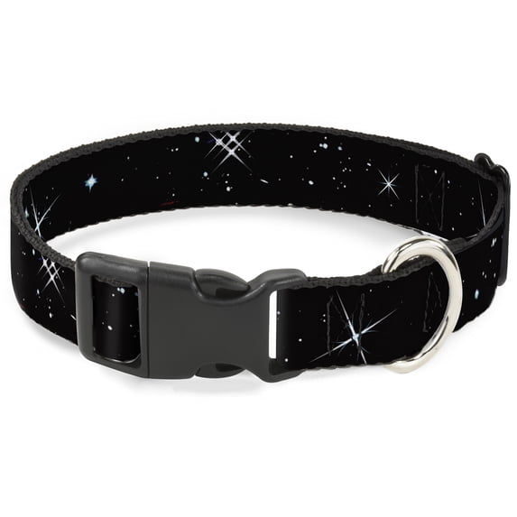 Buckle-Down Pet Collar, Dog Collar Plastic Buckle, Shining Stars Black ...