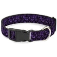 Buckle-Down Pet Collar, Dog Collar Plastic Buckle, Sleeve Skulls Black ...