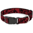 Buckle-Down Pet Collar, Dog Collar Plastic Buckle, Splatter Black Red ...