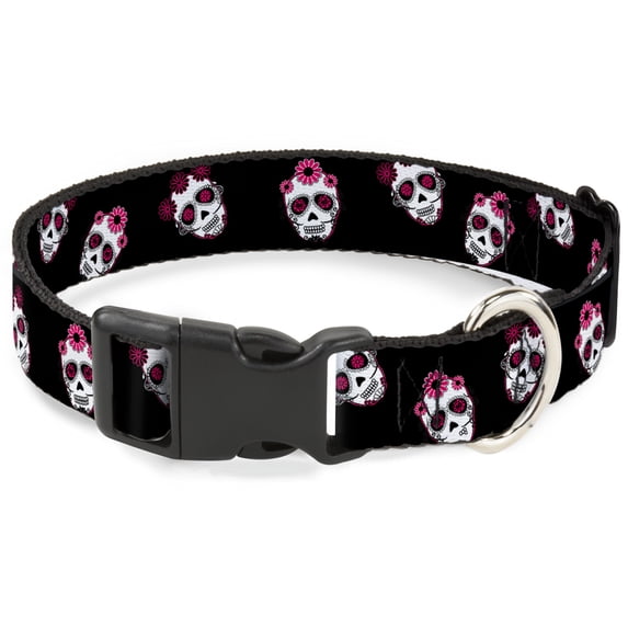 Buckle-Down Pet Collar, Dog Collar Plastic Buckle, Staggered Sugar ...