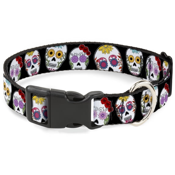 Buckle-Down Pet Collar, Dog Collar Plastic Buckle, Staggered Sugar ...