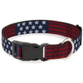 Buckle-Down Pet Collar, Dog Collar Plastic Buckle, Stars Stripes Blue ...