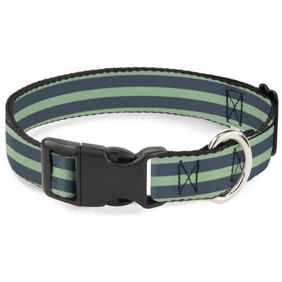 Buckle-Down Pet Collar, Dog Collar Plastic Buckle, Stripes Pastel Green ...