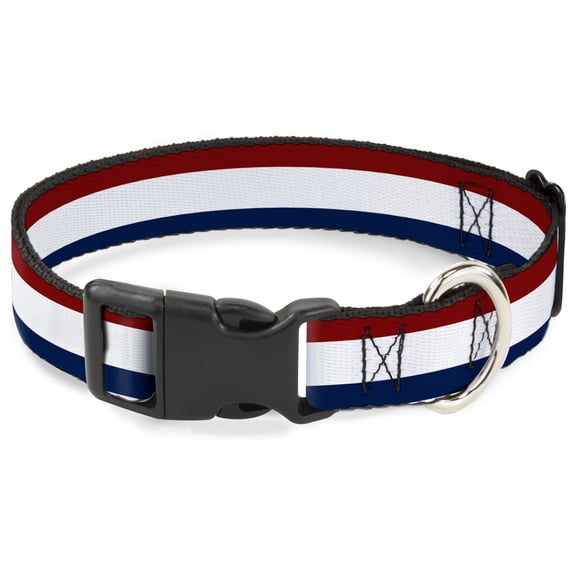 Buckle-Down Pet Collar, Dog Collar Plastic Buckle, Stripes Red White ...