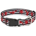 Buckle-Down Pet Collar, Dog Collar Plastic Buckle, Stripes Stars Black ...