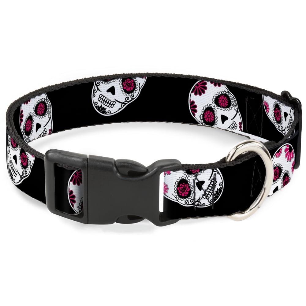 Buckle-Down Pet Collar, Dog Collar Plastic Buckle, Sugar Skulls ...
