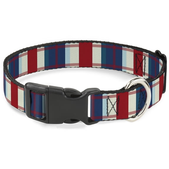 Buckle-Down Pet Collar, Dog Collar Plastic Buckle, Tartan Plaid Khaki ...