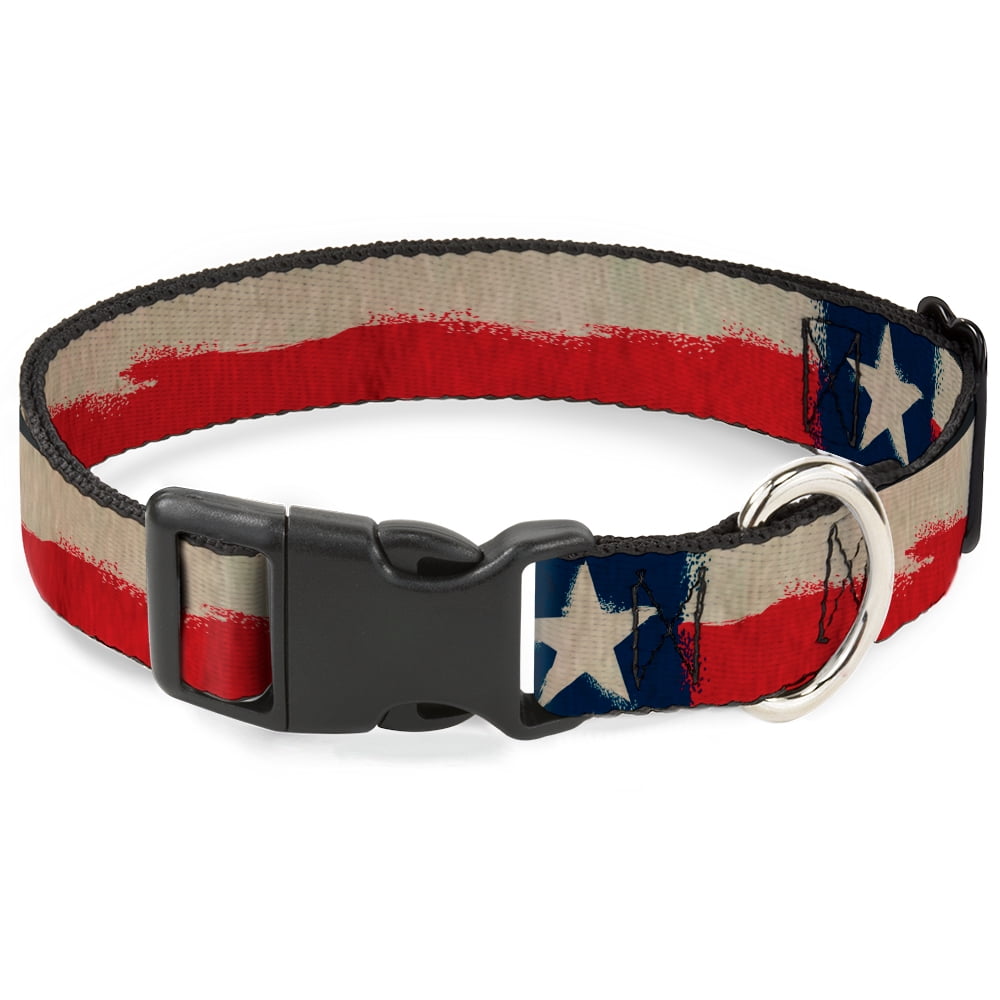 Buckle-Down Pet Collar, Dog Collar Plastic Buckle, Texas Flag Close Up ...