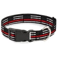Buckle-Down Pet Collar, Dog Collar Plastic Buckle, Thin Red Line Flag ...