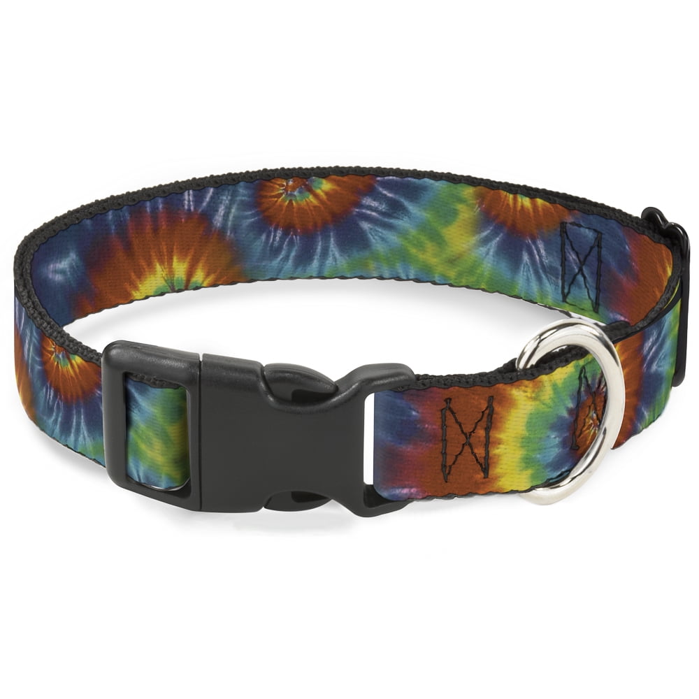 Buckle-Down Pet Collar, Dog Collar Plastic Buckle, Tie Dye Swirl Multi ...