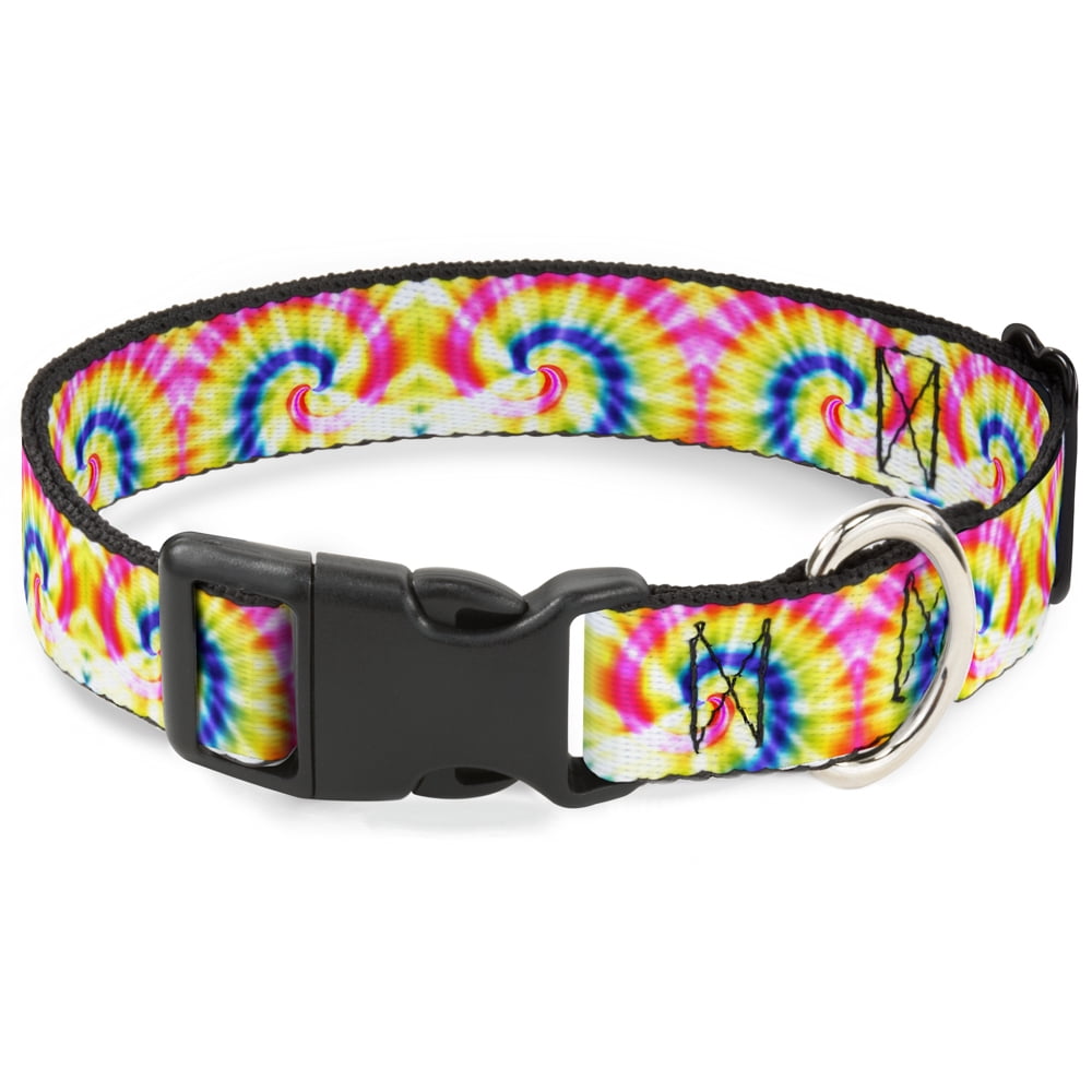Buckle-Down Pet Collar, Dog Collar Plastic Buckle, Tie Dye Swirl Multi ...