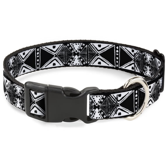 Buckle-Down Pet Collar, Dog Collar Plastic Buckle, Tribal Pattern Black ...