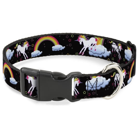 Buckle-Down Pet Collar, Dog Collar Plastic Buckle, Unicorns Rainbows ...