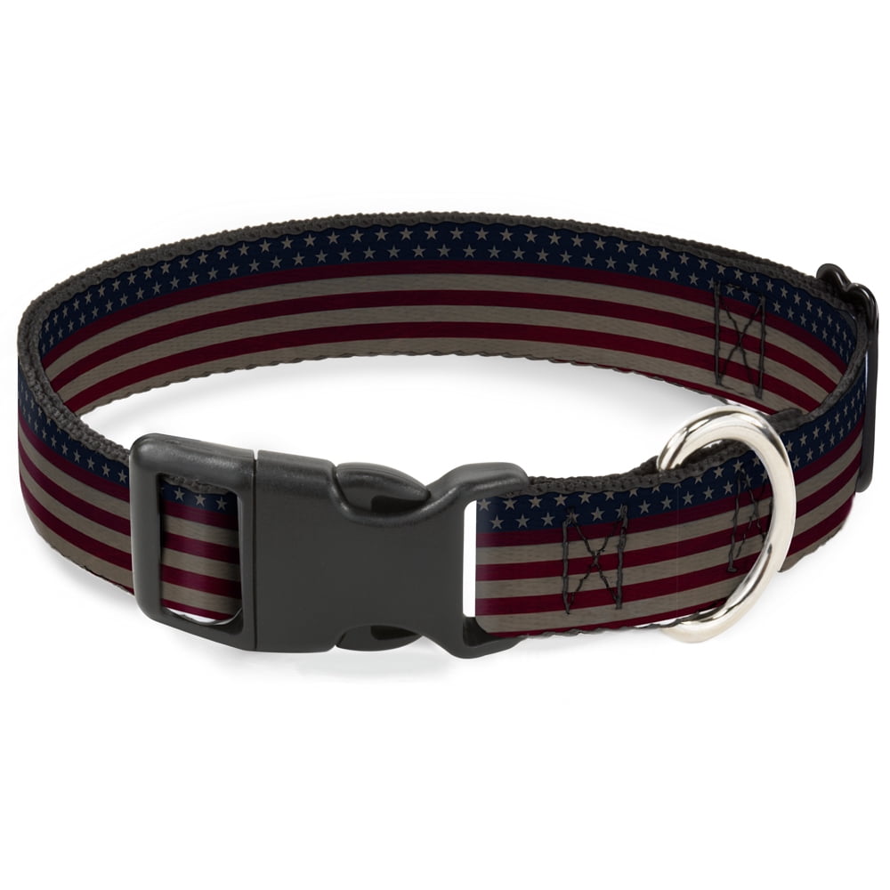 Buckle-Down Pet Collar, Dog Collar Plastic Buckle, United States Flag ...