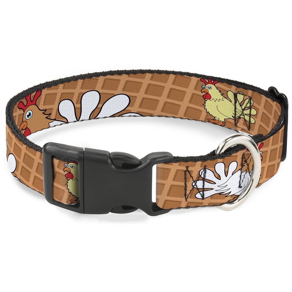Buckle-Down Pet Collar, Dog Collar Plastic Buckle, Waffle Chicken Poses ...