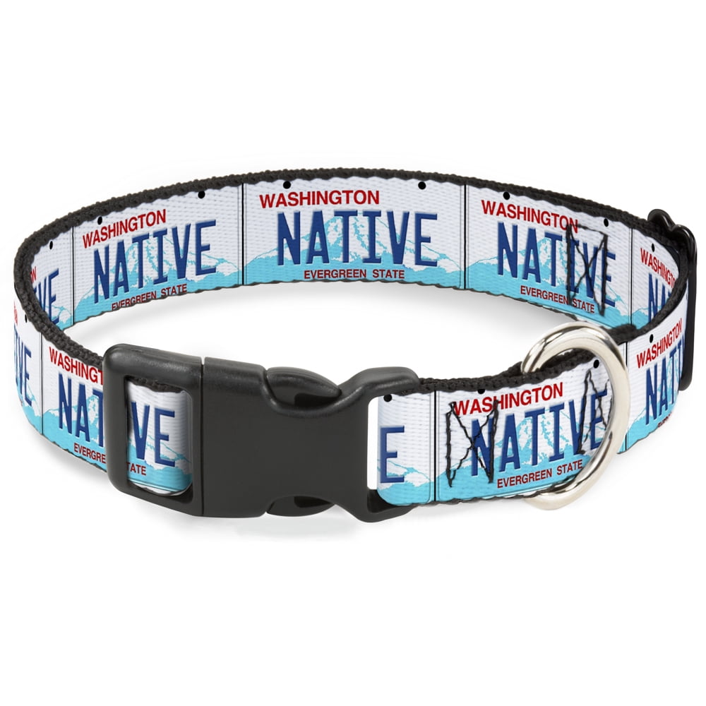 Buckle-Down Pet Collar, Dog Collar Plastic Buckle, Washington License ...