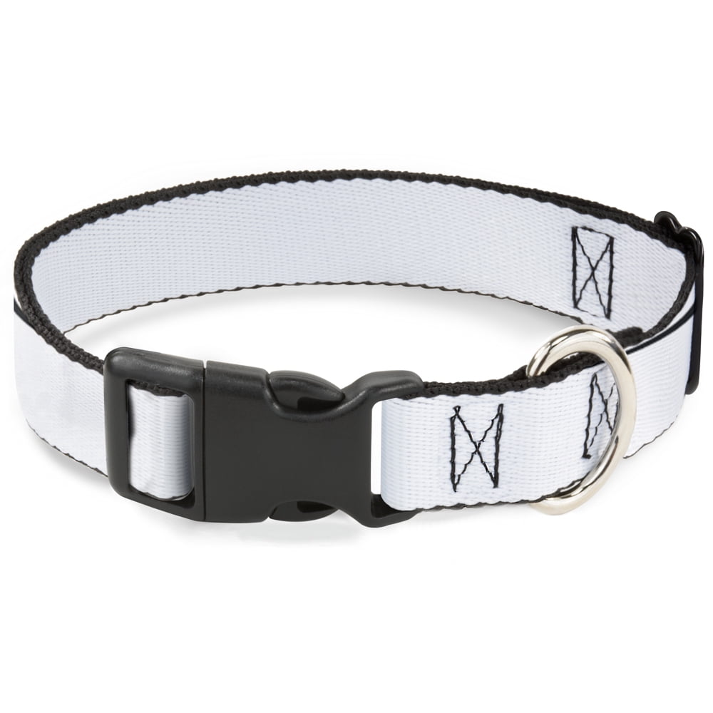Buckle-Down Pet Collar, Dog Collar Plastic Buckle, White, 8.5 to 12 ...