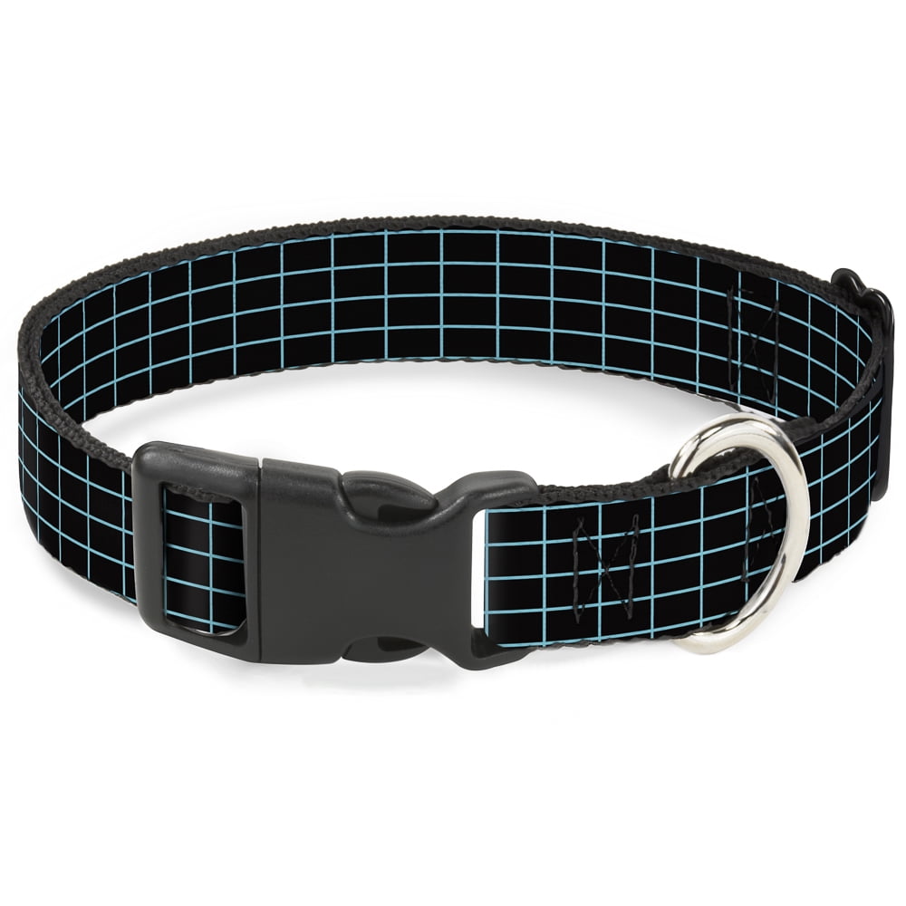 Buckle-Down Pet Collar, Dog Collar Plastic Buckle, Wire Grid Black Blue ...