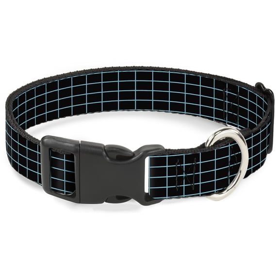 Buckle-Down Pet Collar, Dog Collar Plastic Buckle, Wire Grid Black Blue ...