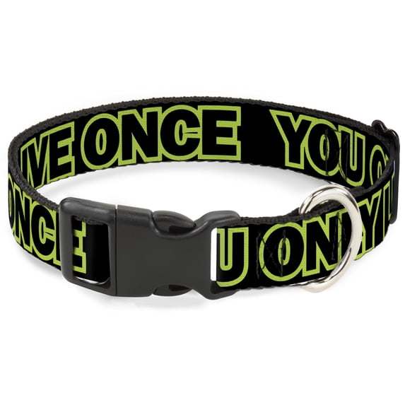 Buckle-Down Pet Collar, Dog Collar Plastic Buckle, You Only Live Once ...