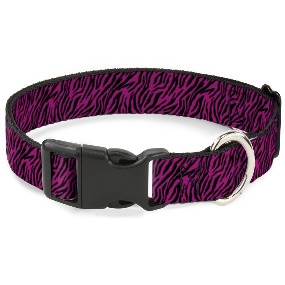 Buckle-Down Pet Collar, Dog Collar Plastic Buckle, Zebra Fuchsia Pink ...
