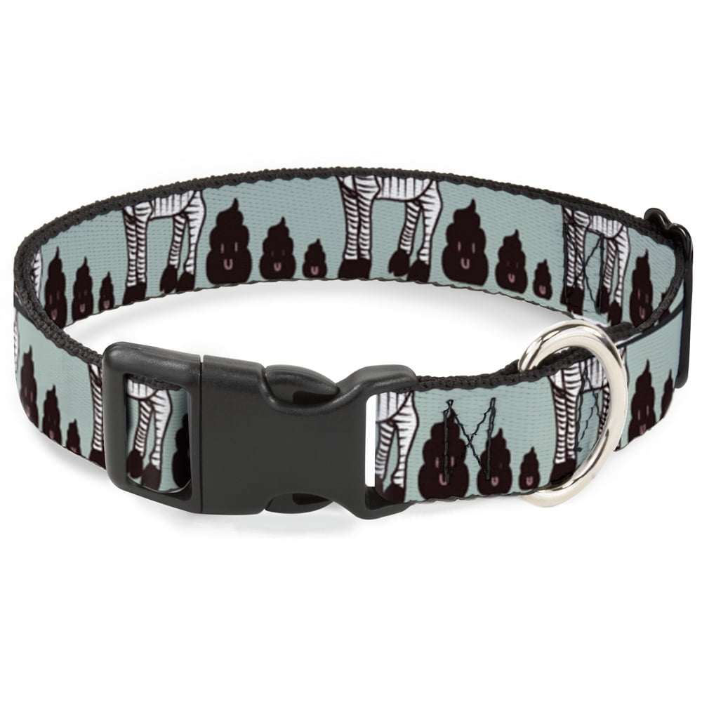 Buckle-Down Pet Collar, Dog Collar Plastic Buckle, Zebra Poops Color ...